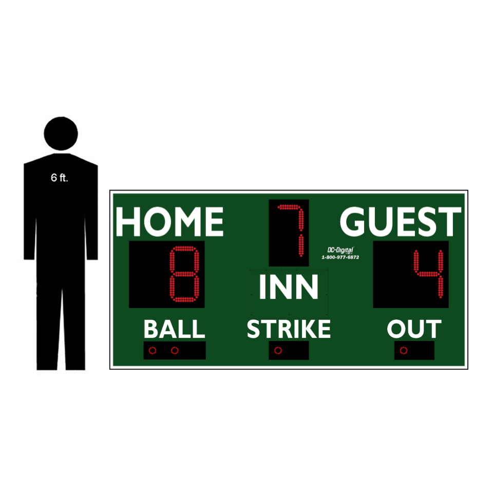 (DC-150-8x4) Baseball-Softball LED Wireless Controlled Scoreboard (OUTDOOR)